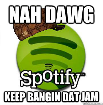 NAH DAWG keep bangin dat jam - Scumbag Spotify - quickmeme