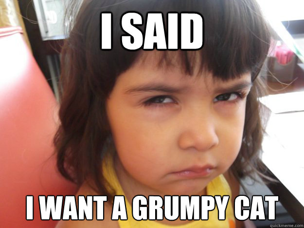 I said i want a Grumpy cat - Bossy Baby - quickmeme