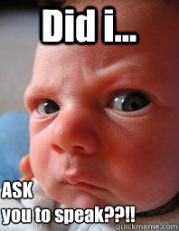 Did i... ASK you to speak??!! - DID I ASK YOU TO SPEAK!! - quickmeme