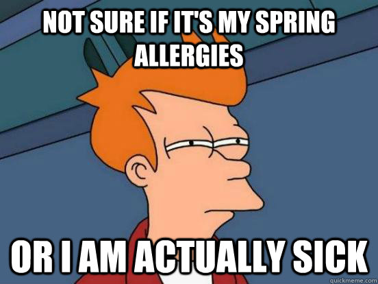 Not sure if it's my spring allergies or i am actually sick - Futurama Frys Unsure but Sure ...