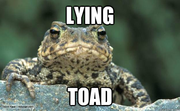 Lying Toad - lying toad - quickmeme