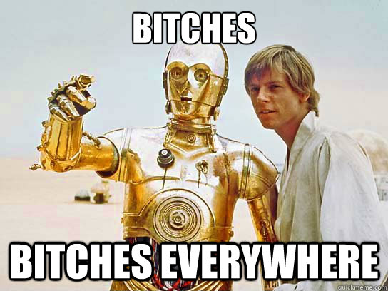 Bitches Bitches everywhere - Gangsta 3PO - quickmeme