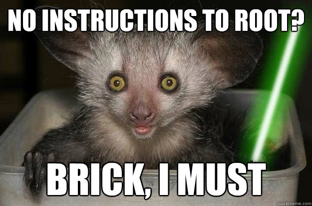 No instructions to root? Brick, I must - Yodas Swamp Bitch - quickmeme