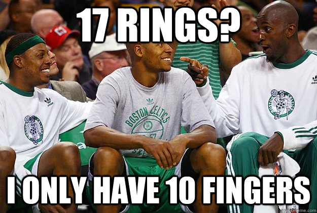 17 rings? i only have 10 fingers - celtics problems - quickmeme
