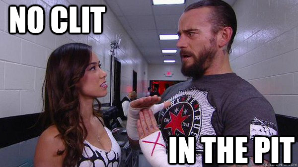 No Clit In the Pit - CM PUNK And AJ LEE - quickmeme