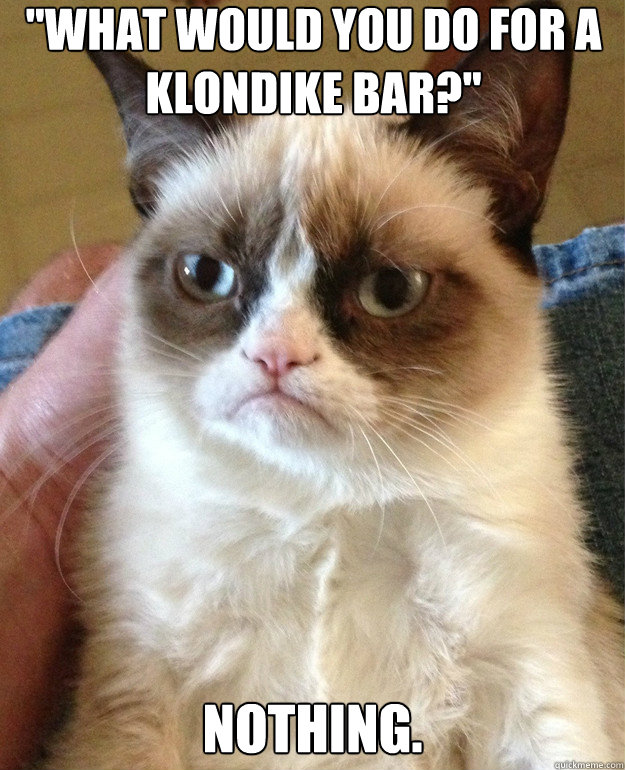 "What would you do for a Klondike bar?" Nothing. - Misc - quickmeme