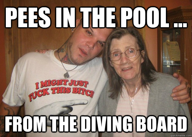 Pees in the pool ... From the diving board - Inappropriate Ivan - quickmeme