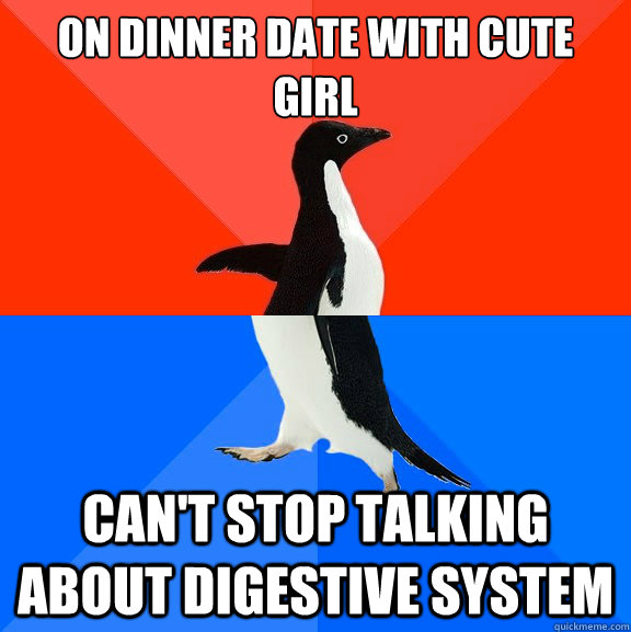 On dinner date with cute girl Can't stop talking about digestive system - Socially Awesome ...